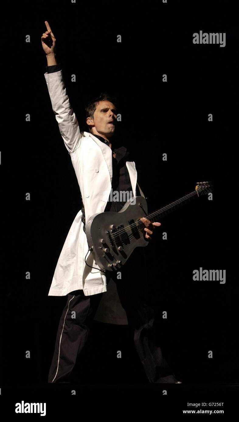 Muse performing on pyramid stage glastonbury festival in somerset hi ...