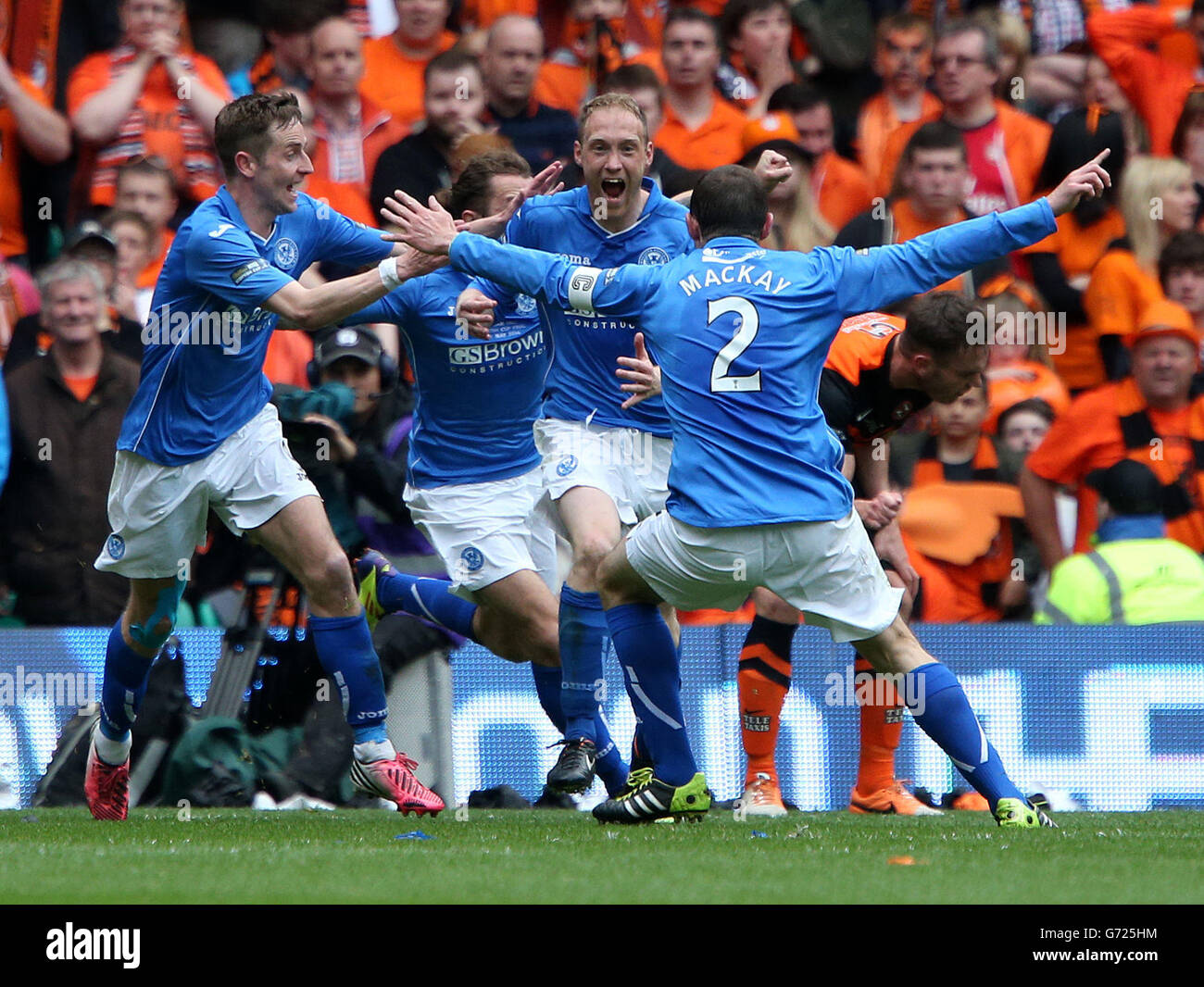 St Johnstone's Steven Anderson celebrates scoring during the William ...