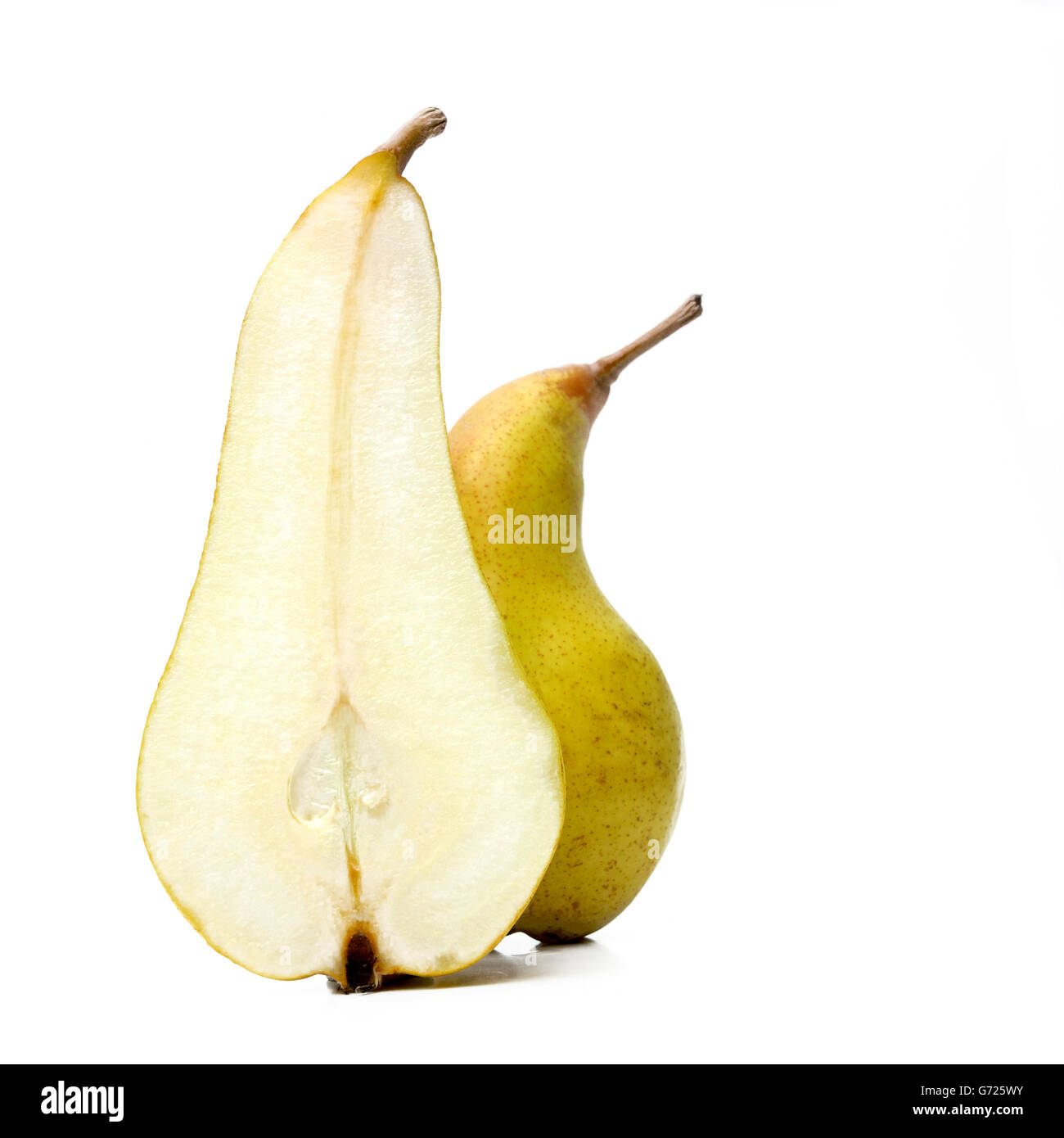 Pears, whole and cut Stock Photo - Alamy