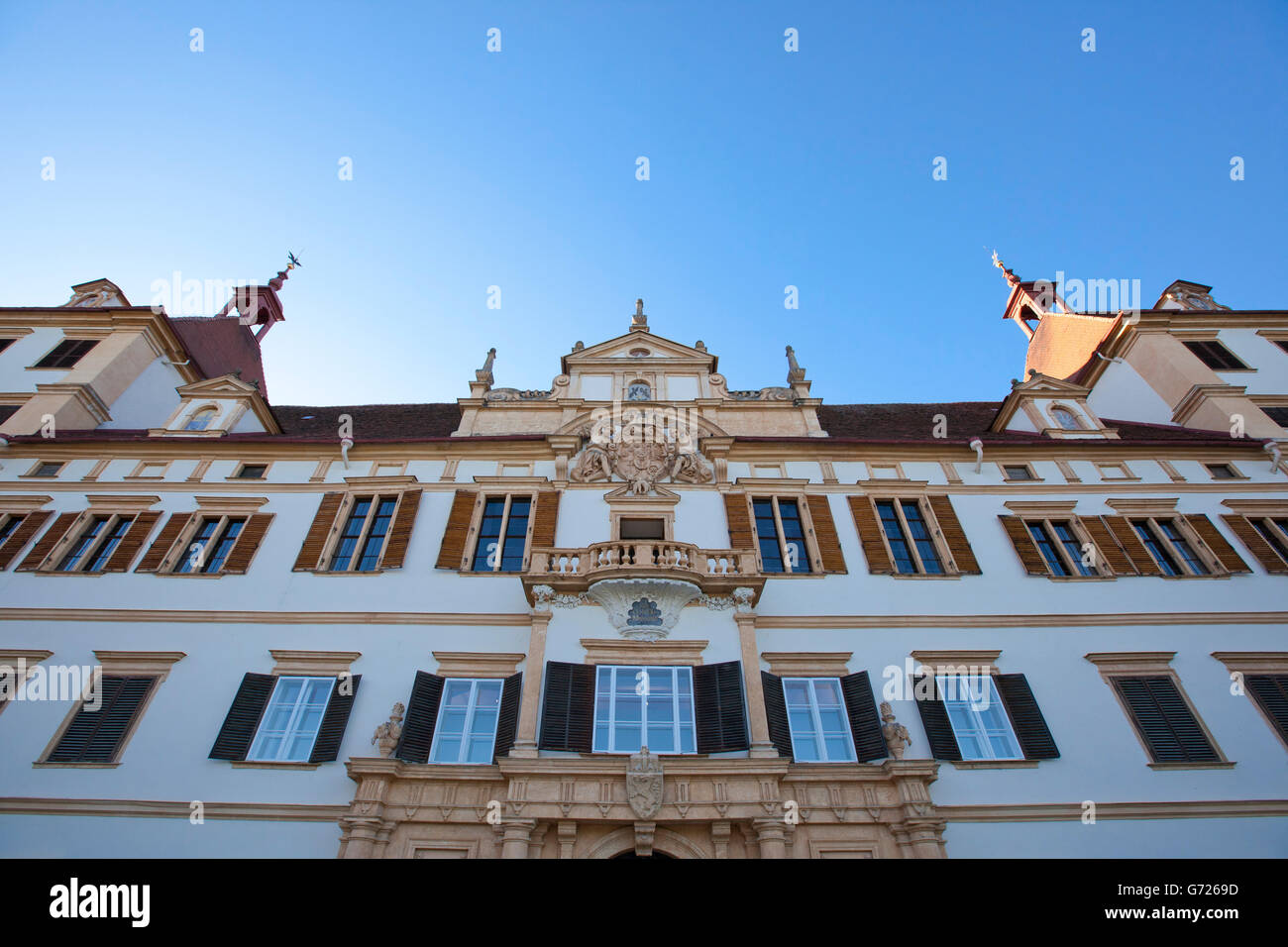 Front view of Schloss Eggenberg Castle, Graz, Styria, Austria, Europe ...