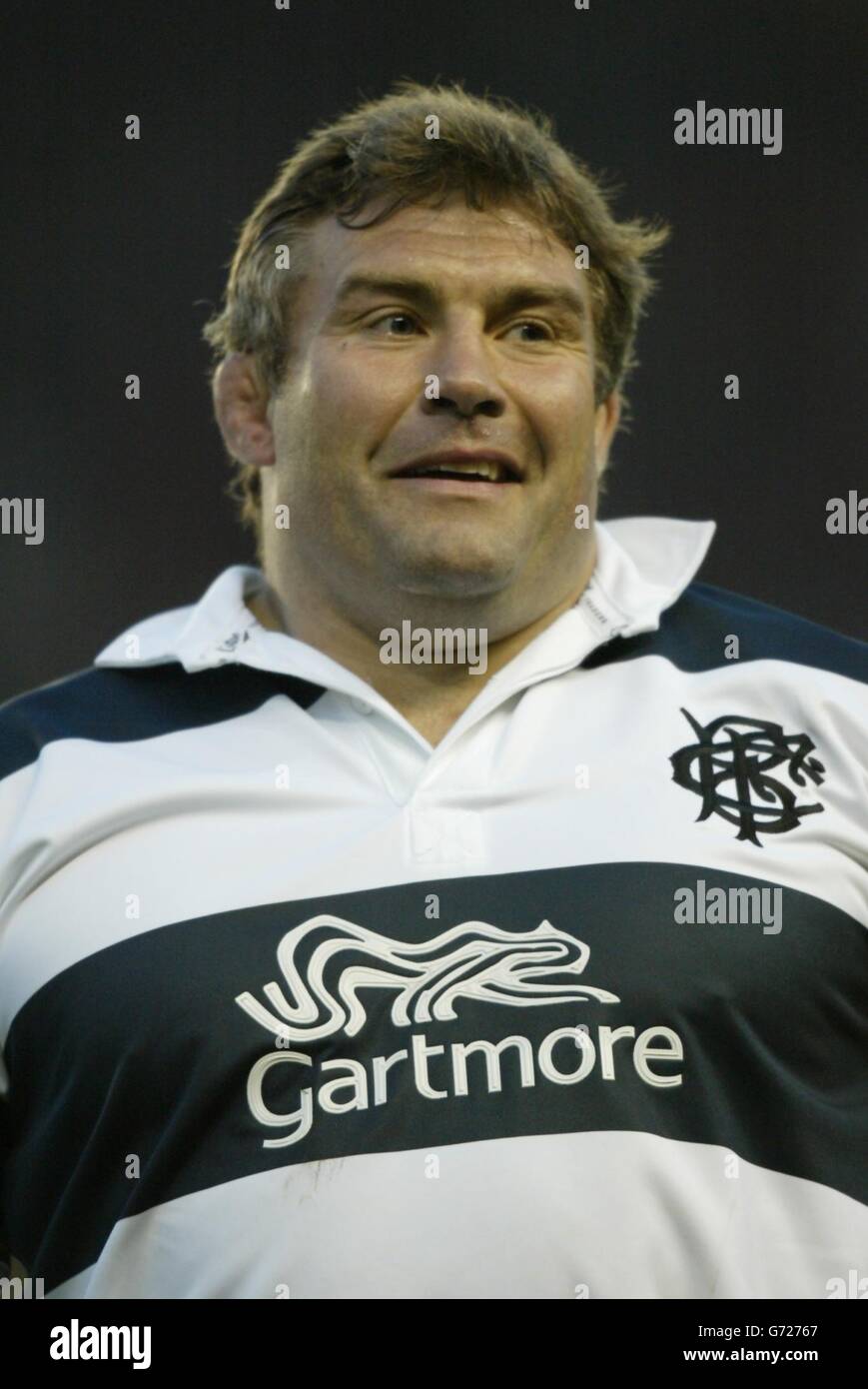 Jason Leonard of the Barbarians lining up against Wales, during their ...