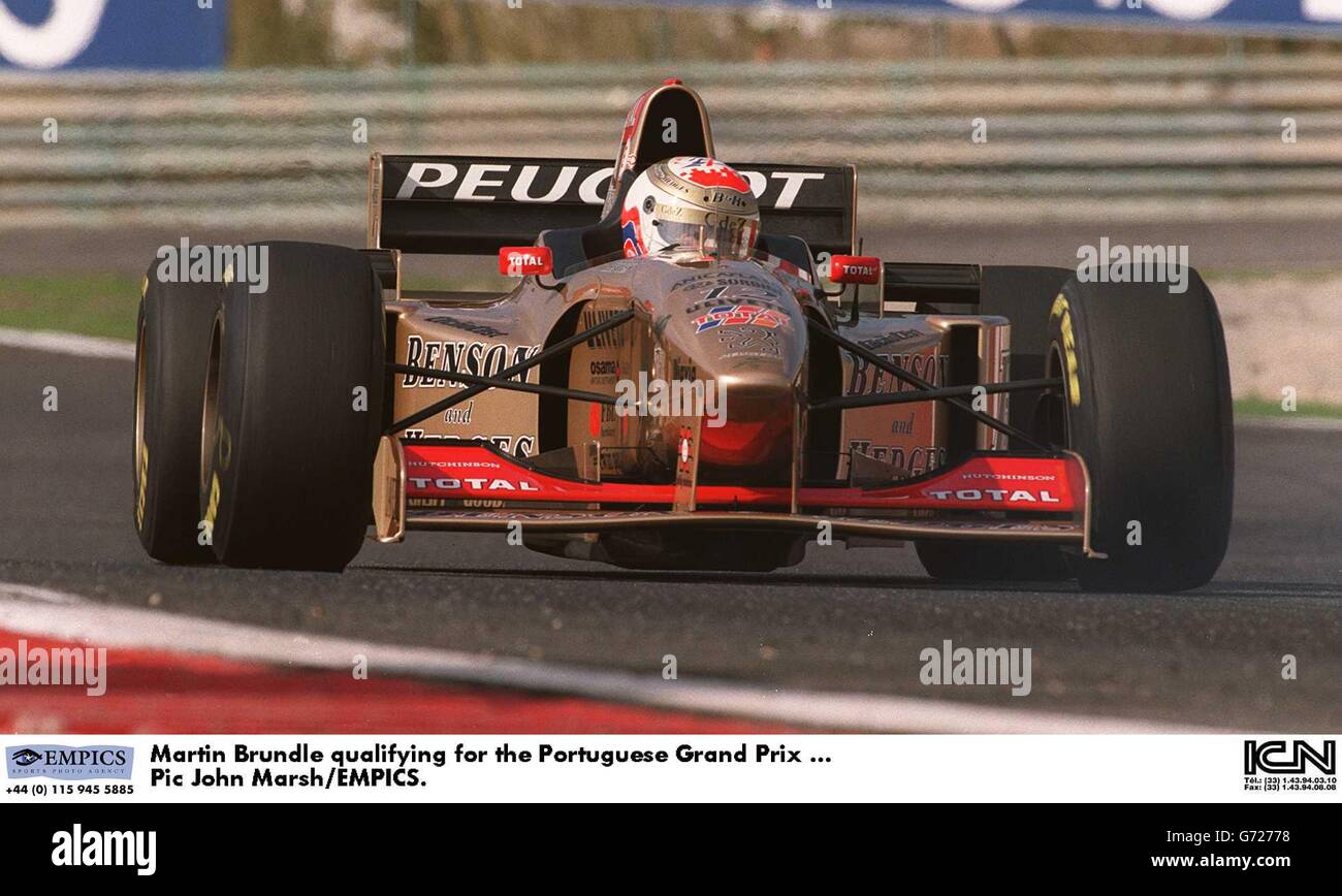 Motor Racing ... Portuguese Grand Prix. Martin Brundle qualifying for ...