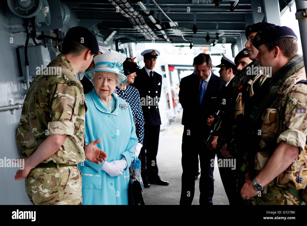 Royal visit to HMS Lancaster Stock Photo - Alamy