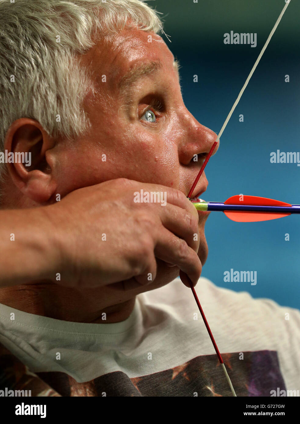 Blind Veterans archery competition Stock Photo - Alamy