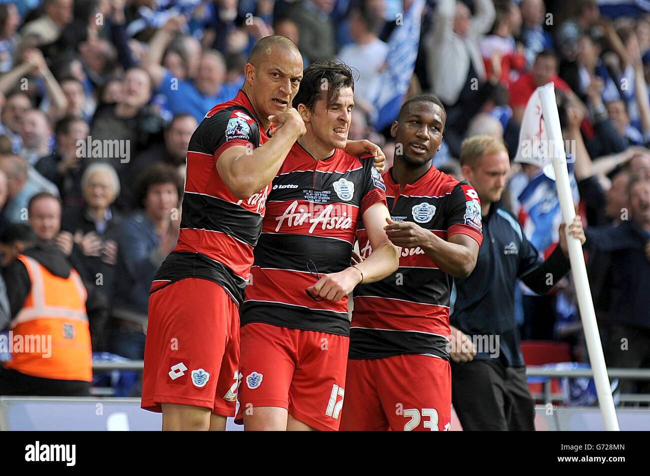 Queens Park Rangers' Bobby Zamora celebrates scoring the winning goal ...