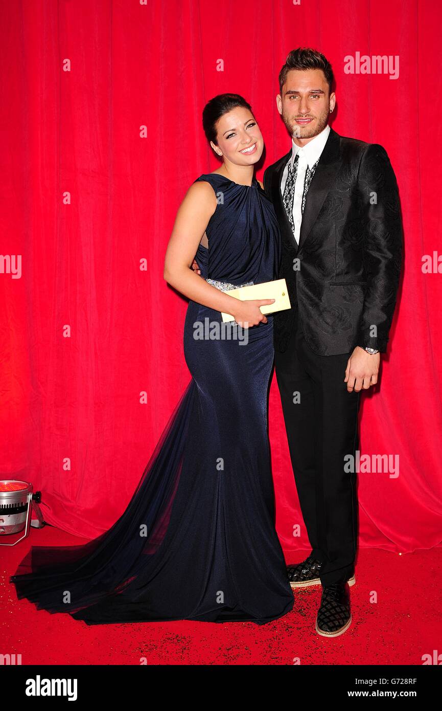 Sophie Austin and Charlie Clapham arriving for the 2014 British Soap ...