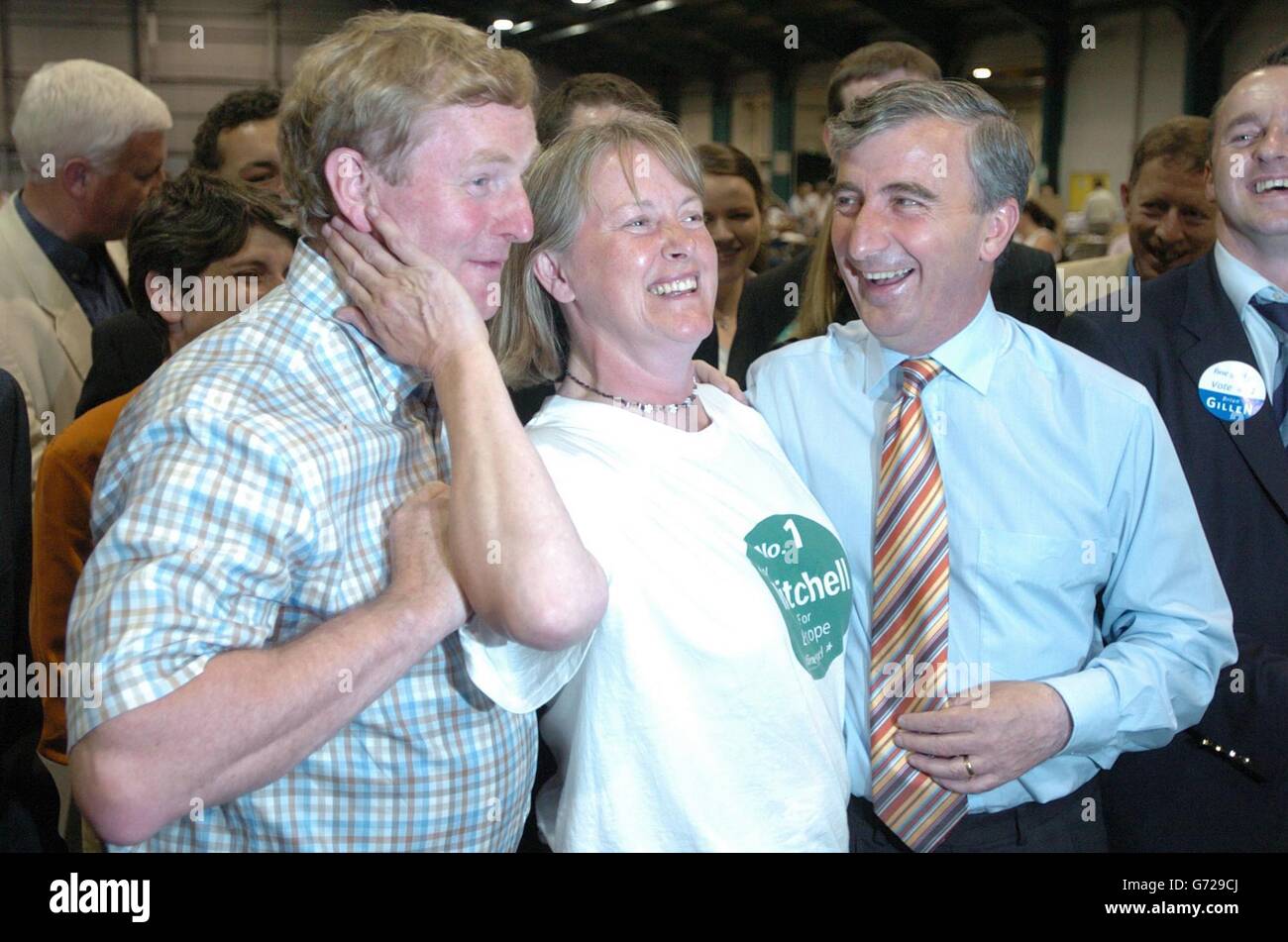 (From left) Fine Gael leader Enda Kenny, Norma Mitchell and her husband ...