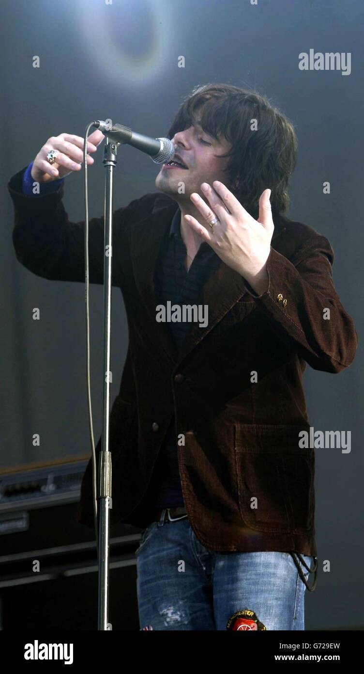 The Charlatans frontman Tim Burgess performs on stage during the Isle ...