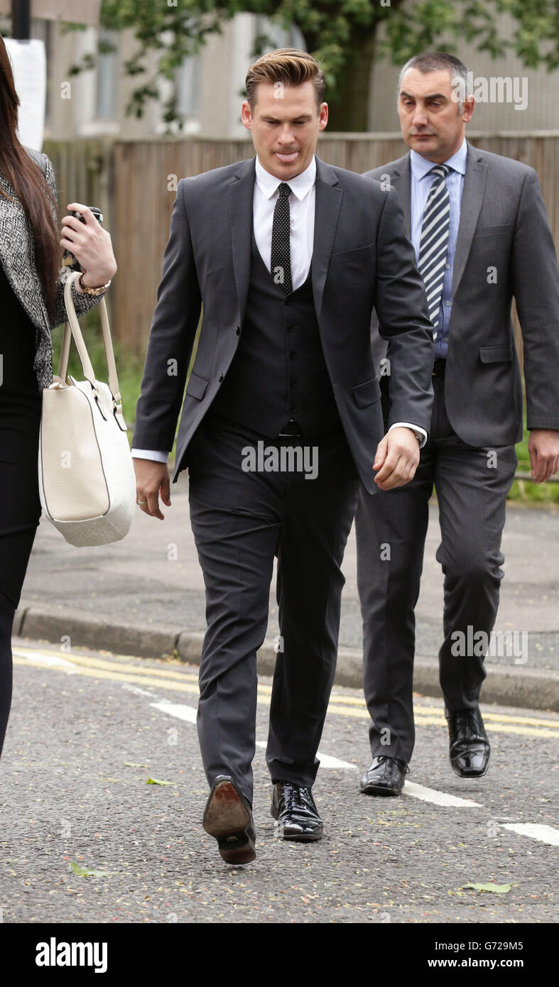 Blue star lee ryan arrives at ealing magistrates court hi-res stock ...