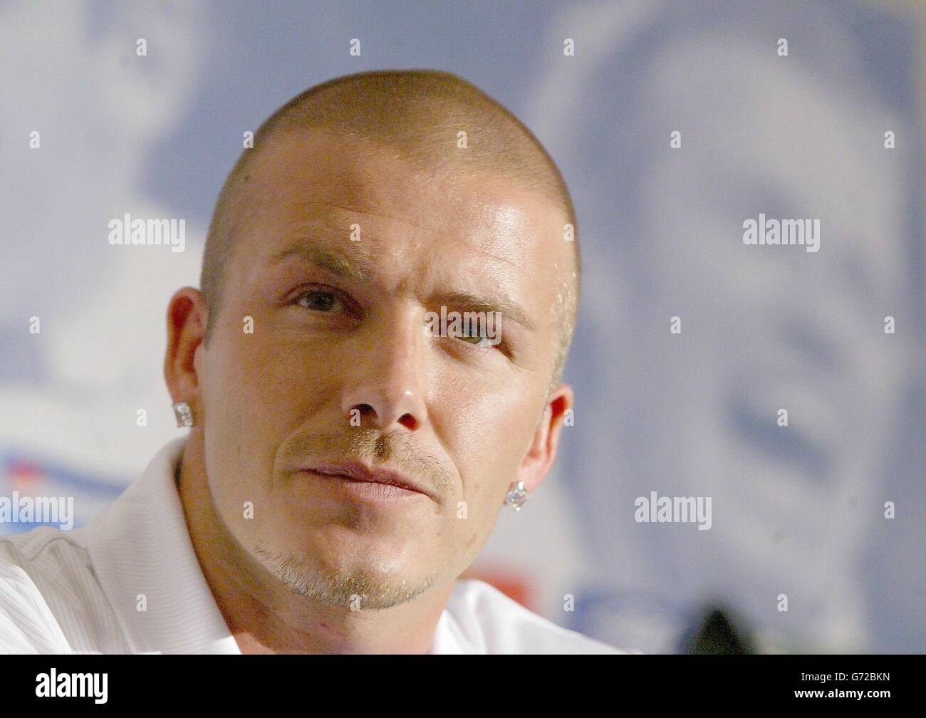 David Becham all smiles during the press confrence in the media Centre ...