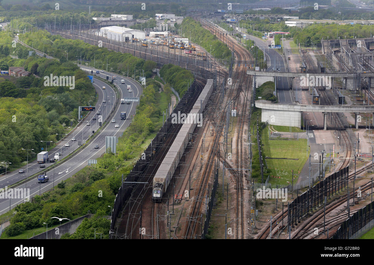 As it arrives at the eurotunnel site in folkestone hi-res stock ...