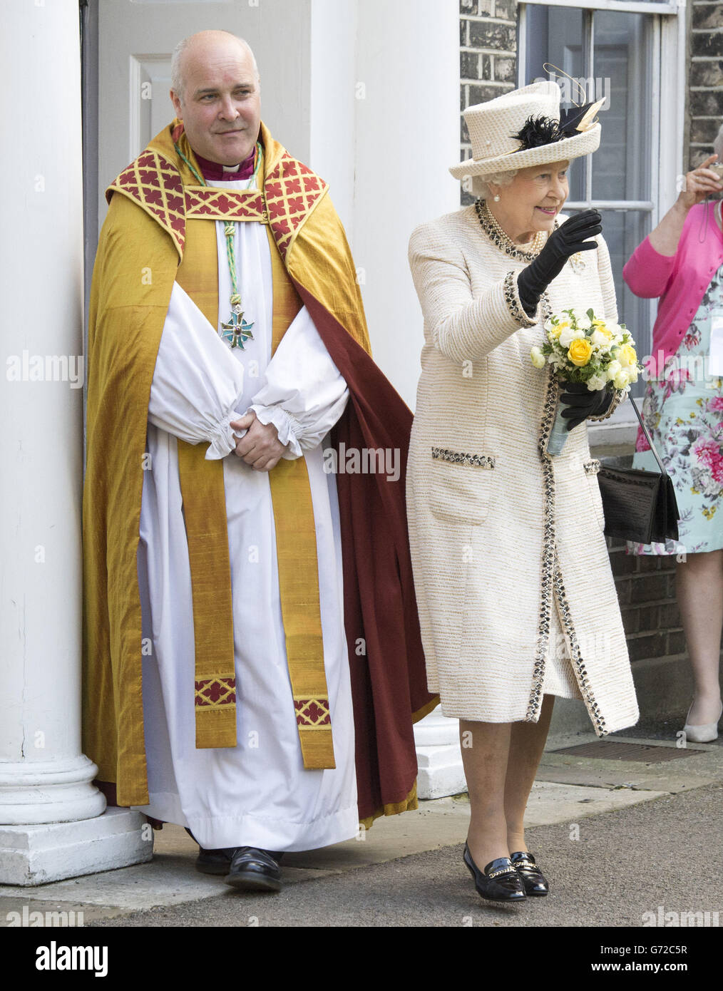 The Right Reverend Stephen Cottrell and Queen Elizabeth II during her ...