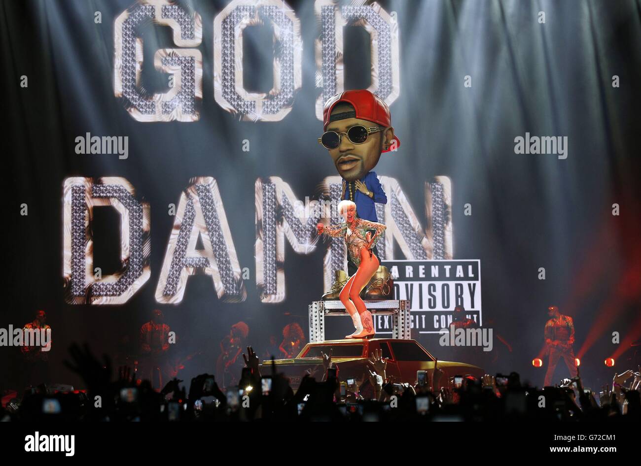 Miley Cyrus performs in concert at the O2 Arena, London, on the UK leg ...