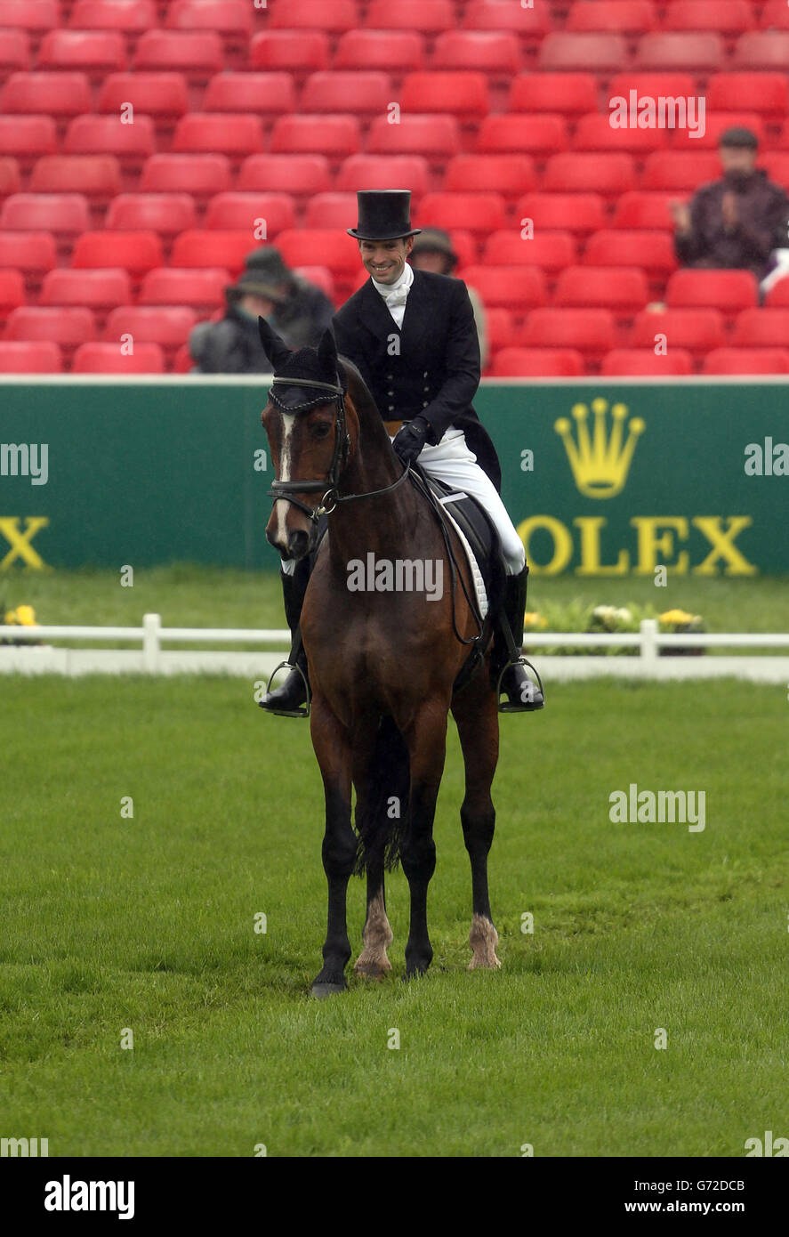 Great Britain's Harry Meade riding Wild Lone competes in the dressage ...