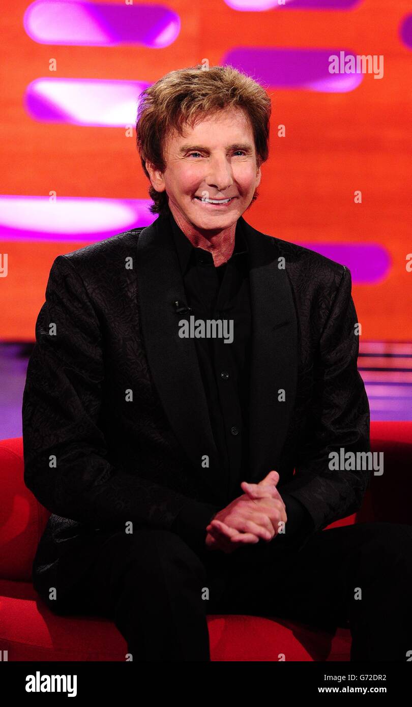 Singer Barry Manilow during the filming of the Graham Norton Show at ...