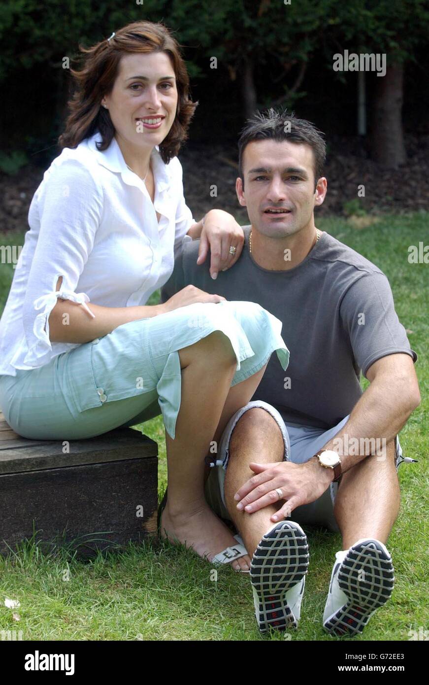 Rugby union player Sean Murphy with his wife Alison at their home in ...