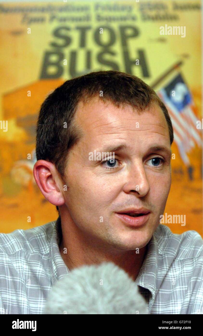 Stop Bush campaigner, Richard Boyd Barrett, speaks to the media after ...