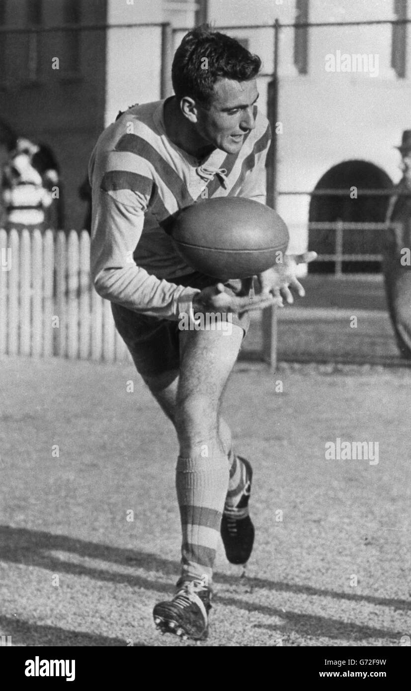 Rugby League - Australian Attacking Centre - Reg Gasnier Stock Photo ...