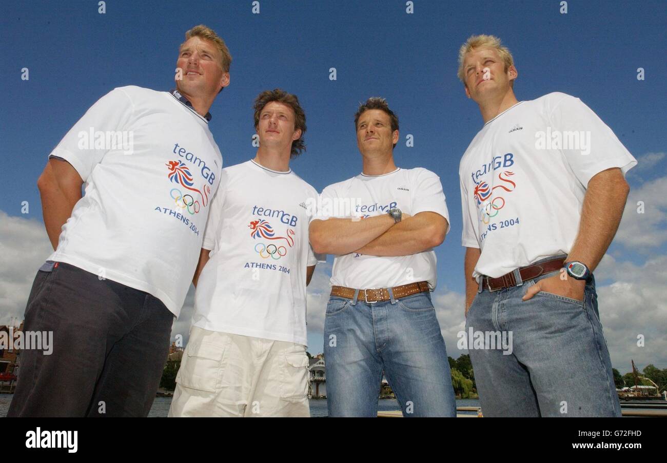 British men's rowing four (left-right) Matthew Pinsent, Steve Williams ...