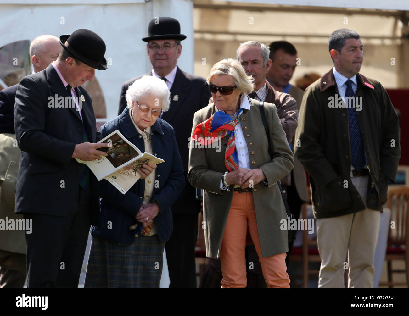 Queen Elizabeth II watches her horse Tower Bridge compete in the ...