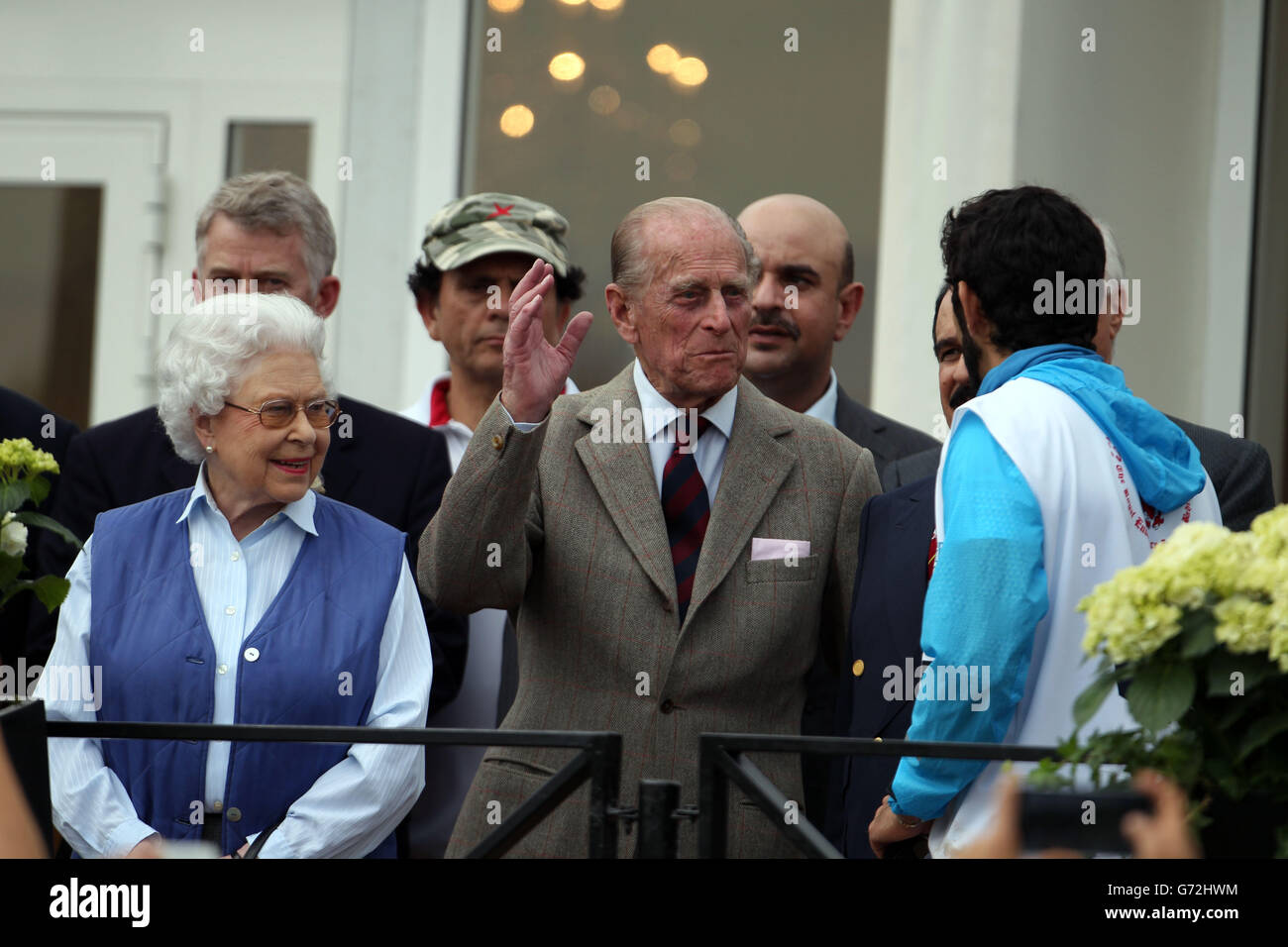 Queen Elizabeth II and the Duke of Edinburgh meet the King of Bahrain ...