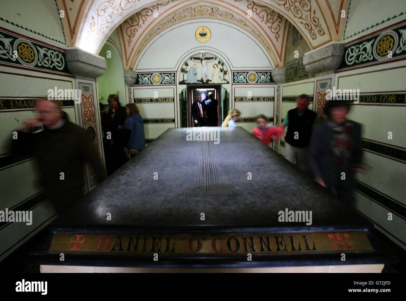 Members of the public inside the tomb of Daniel O'Connell at the annual ...