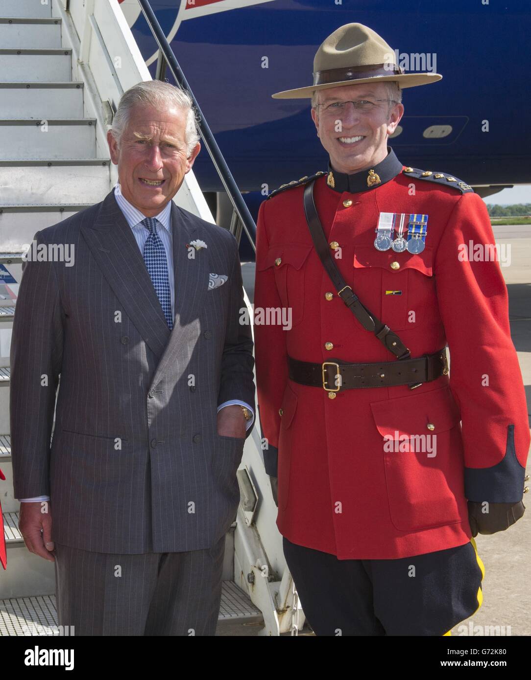 The Prince of Wales (left) with Canadian protection officer, Police ...