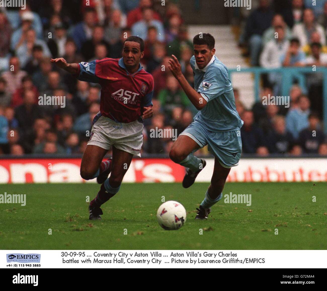 Aston villas gary charles battles marcus hall hi-res stock photography ...