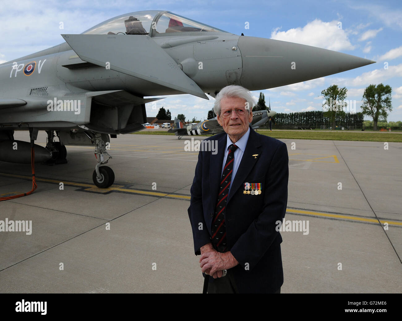 D-Day veteran Paddy Byrne at Coningsby to watch a Eurofightwe Typhoon ...