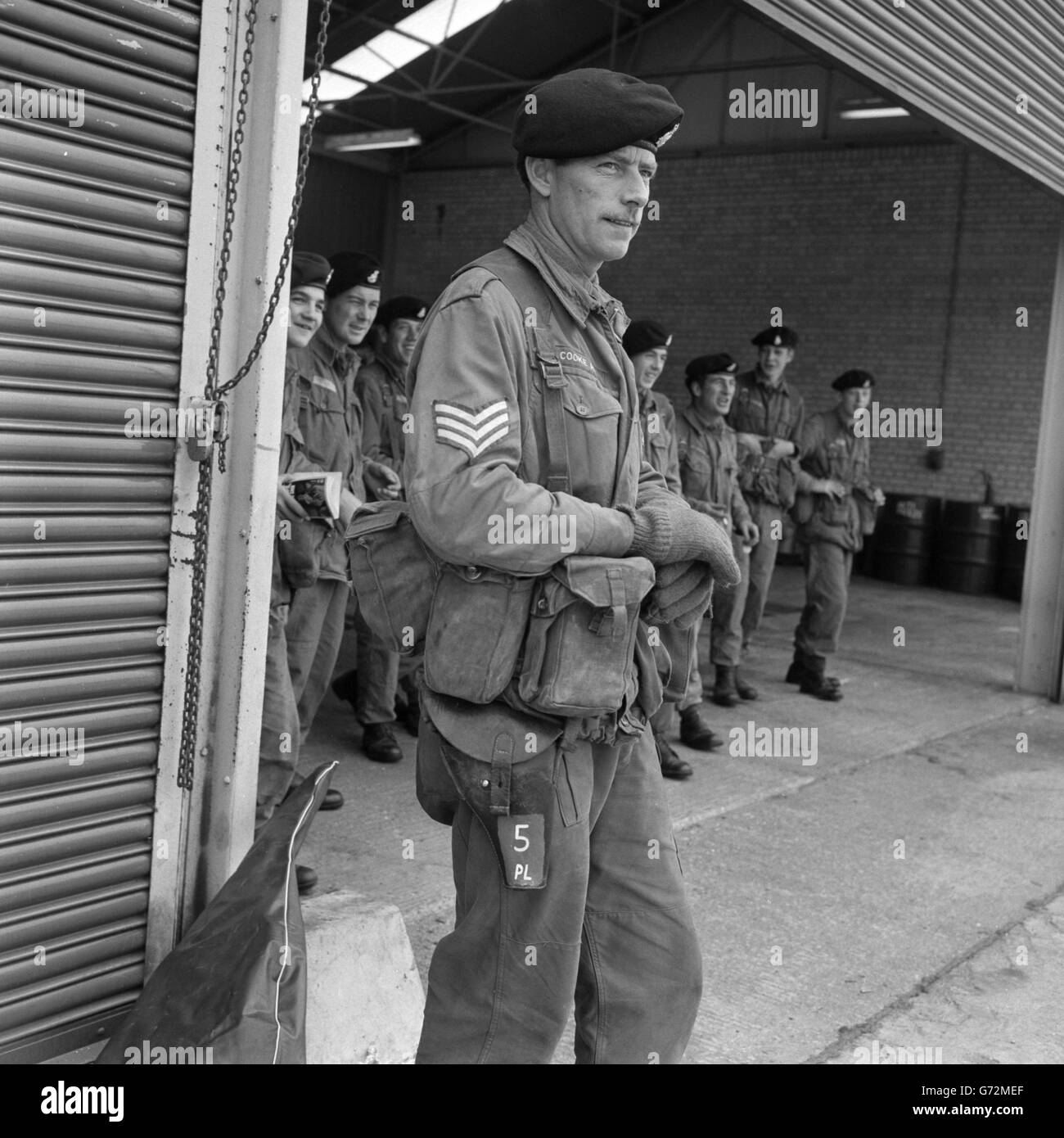 Sergeant Roy Cooke, of Nottingham, at Roman Barracks, Colchester, Essex ...