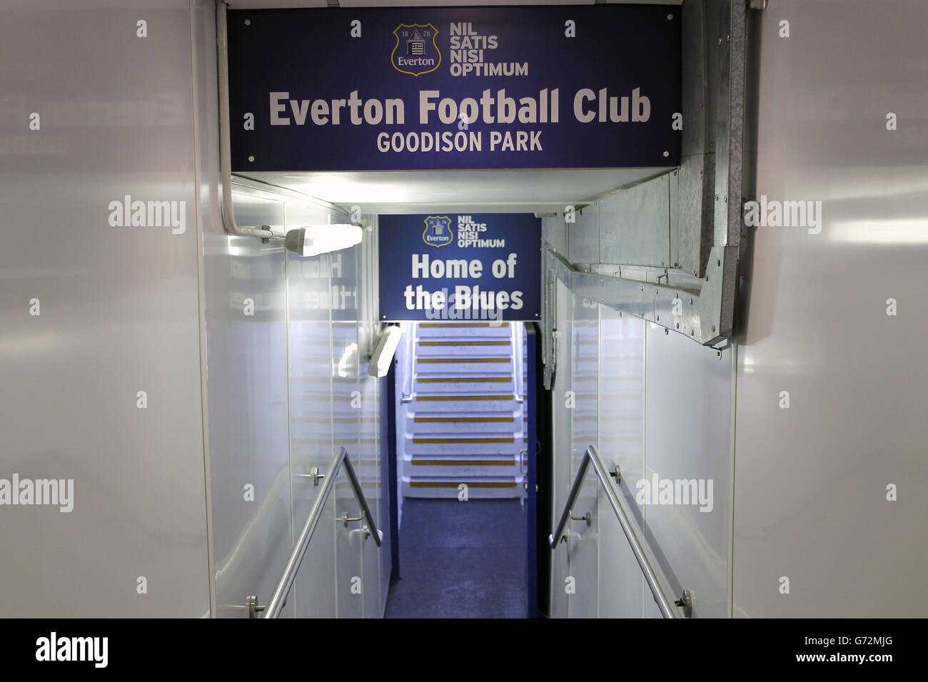 A general view inside the tunnels at goodison park hi-res stock ...
