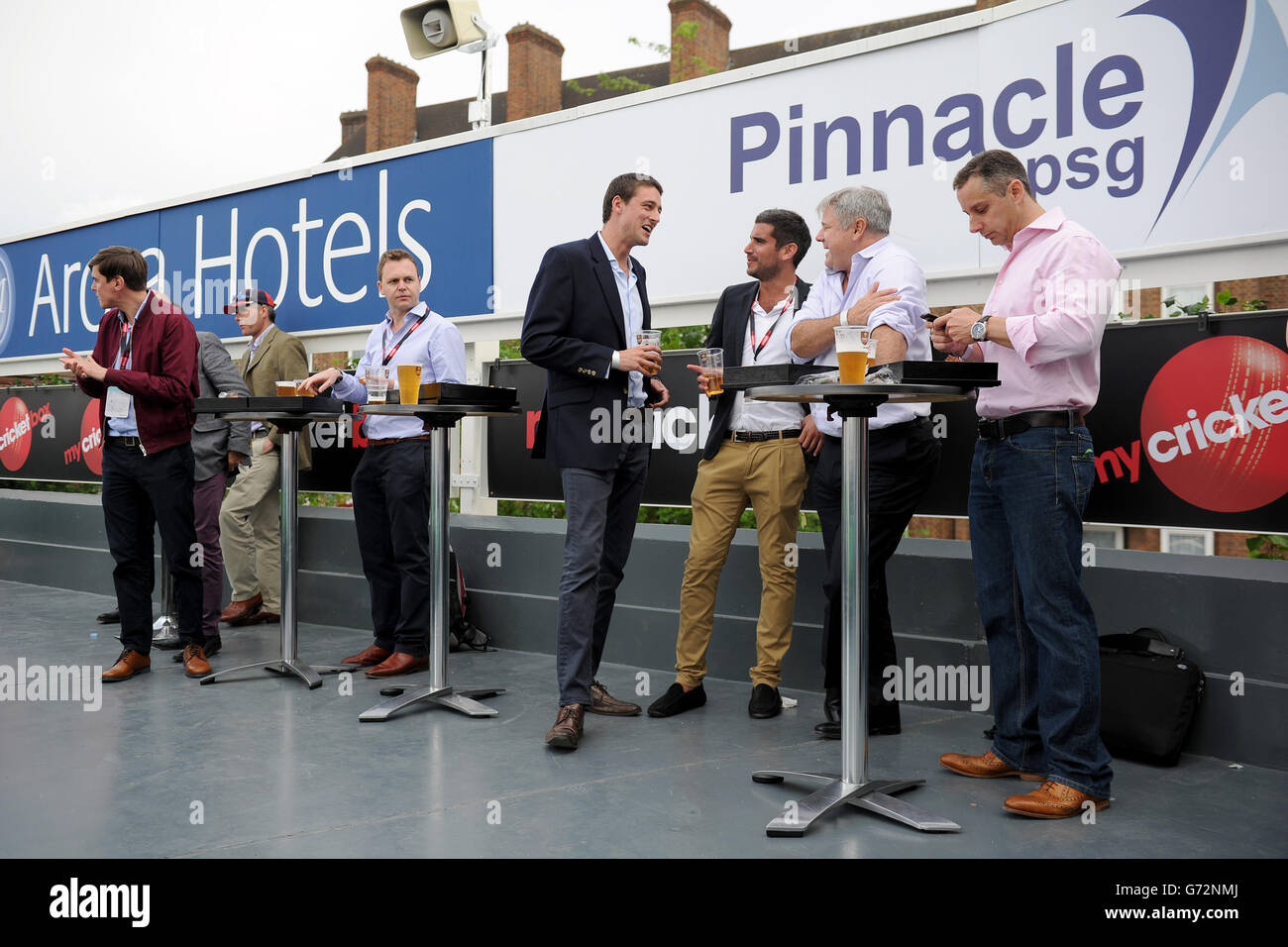 Spectators enjoy the hospitality on offer at the kia oval hi-res stock ...