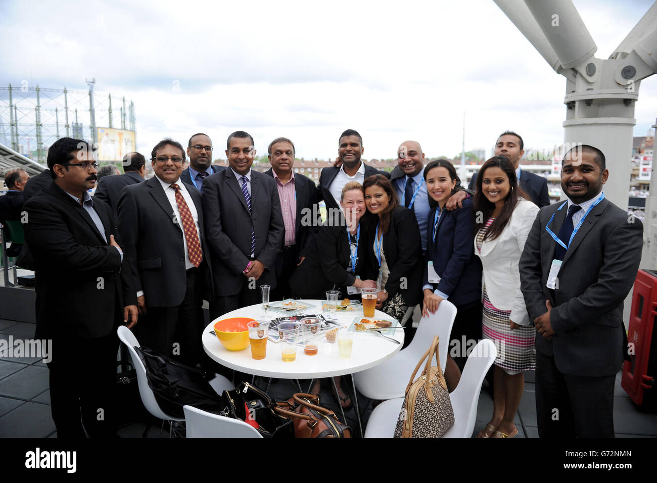Spectators enjoy the hospitality on offer at the kia oval hi-res stock ...