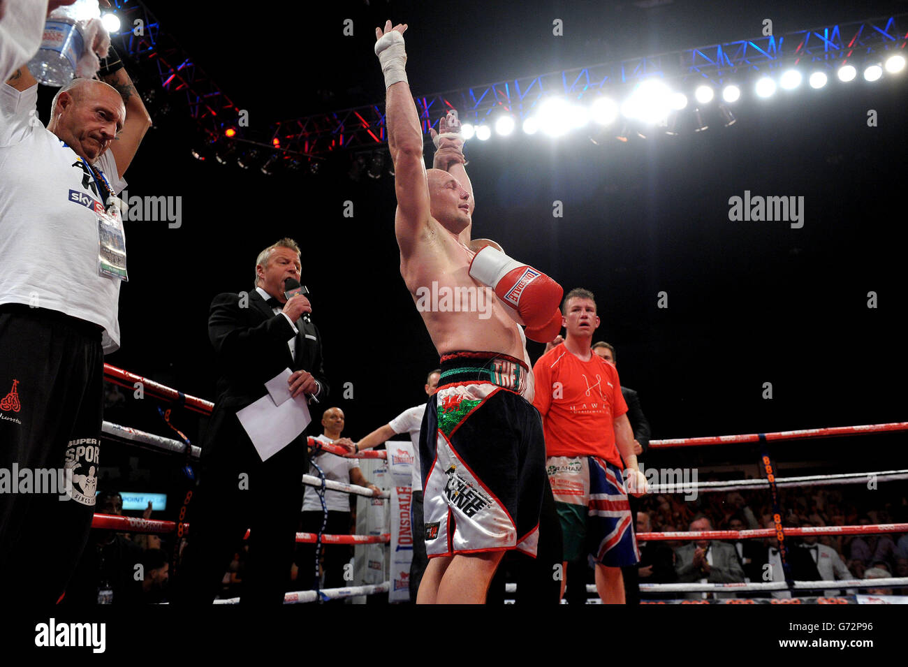 Gavin Rees celebrates beating Gary Buckland in their WBC International ...