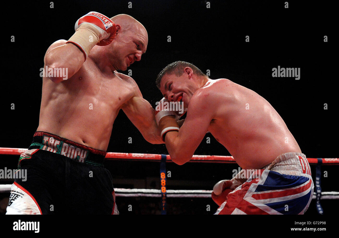Gavin Rees (left) in action against Gary Buckland in their WBC ...