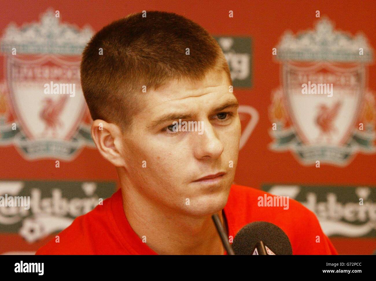 Steven Gerrard Press Conference Stock Photo - Alamy