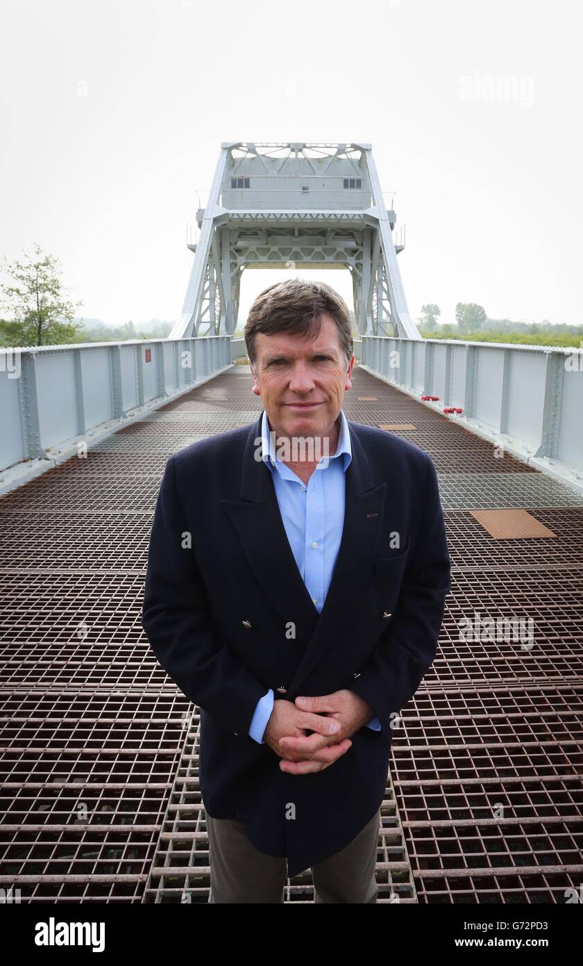 Mark Worthington, Curator at Memorial Pegasus, stands on the original ...