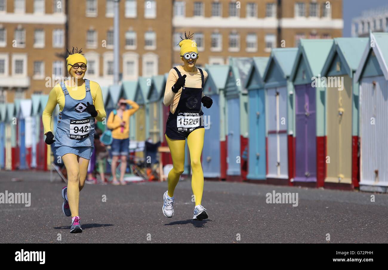 Anna Pinto 29 and Claire Brown 26 dressed as Minions compete in the ...
