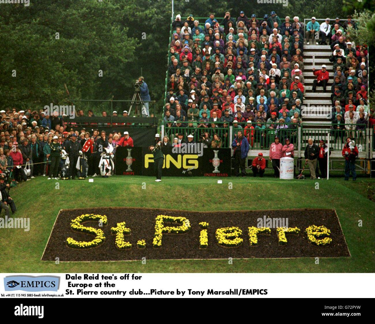 Dale Reid tee's off for Europe at the rSt. Pierre country club. Picture ...