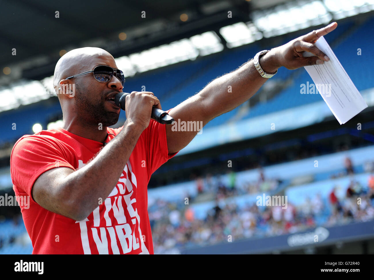 DJ Spoony entertains the crowds during the First Utility Super League ...