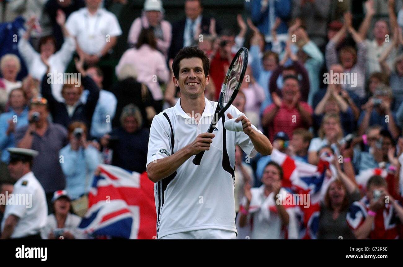 Sport tennis wim04 wimb04 action mark philippoussis hi-res stock ...
