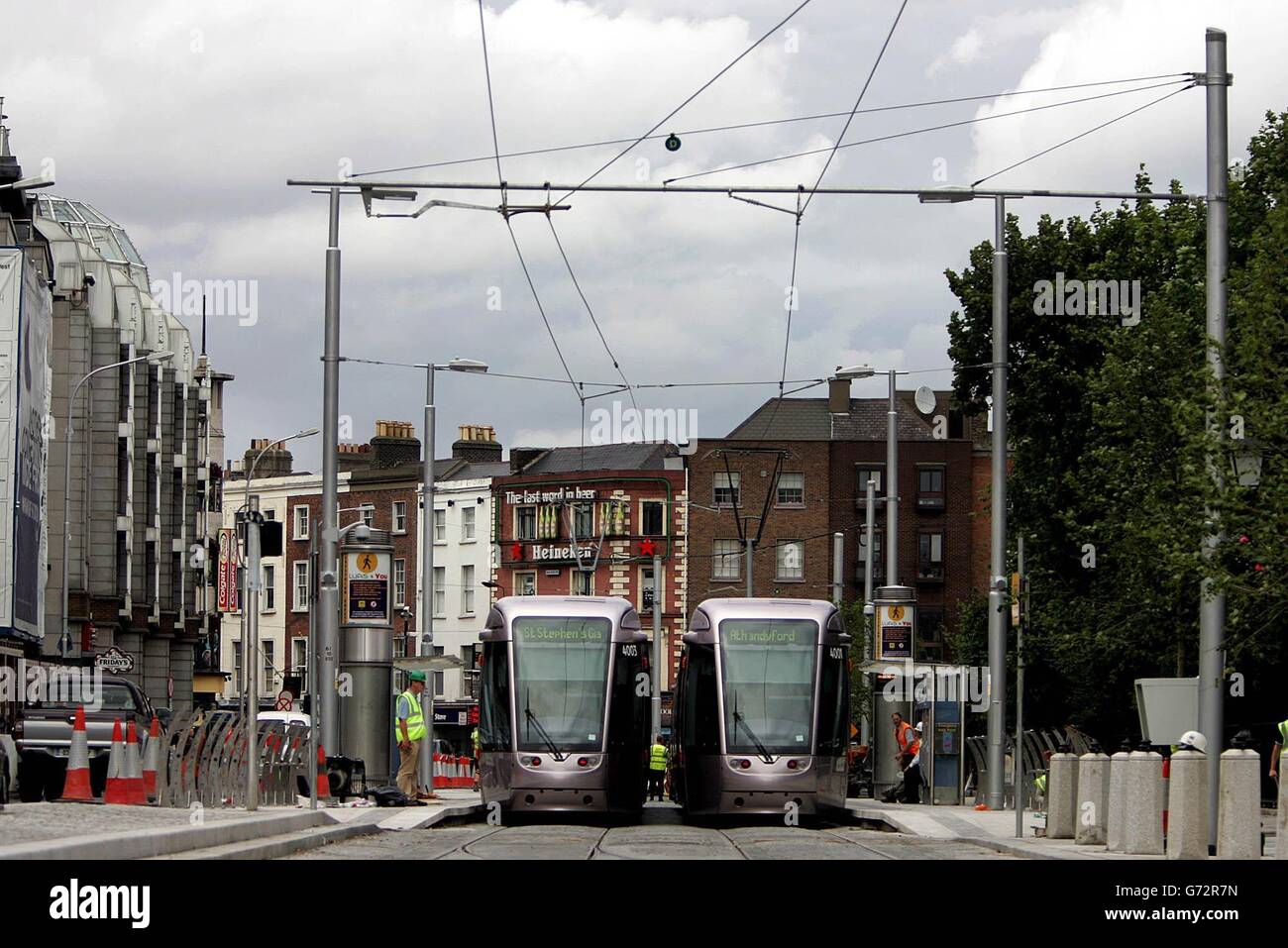 The Luas rail system pictured at the top of Grafton Street, Dublin ...