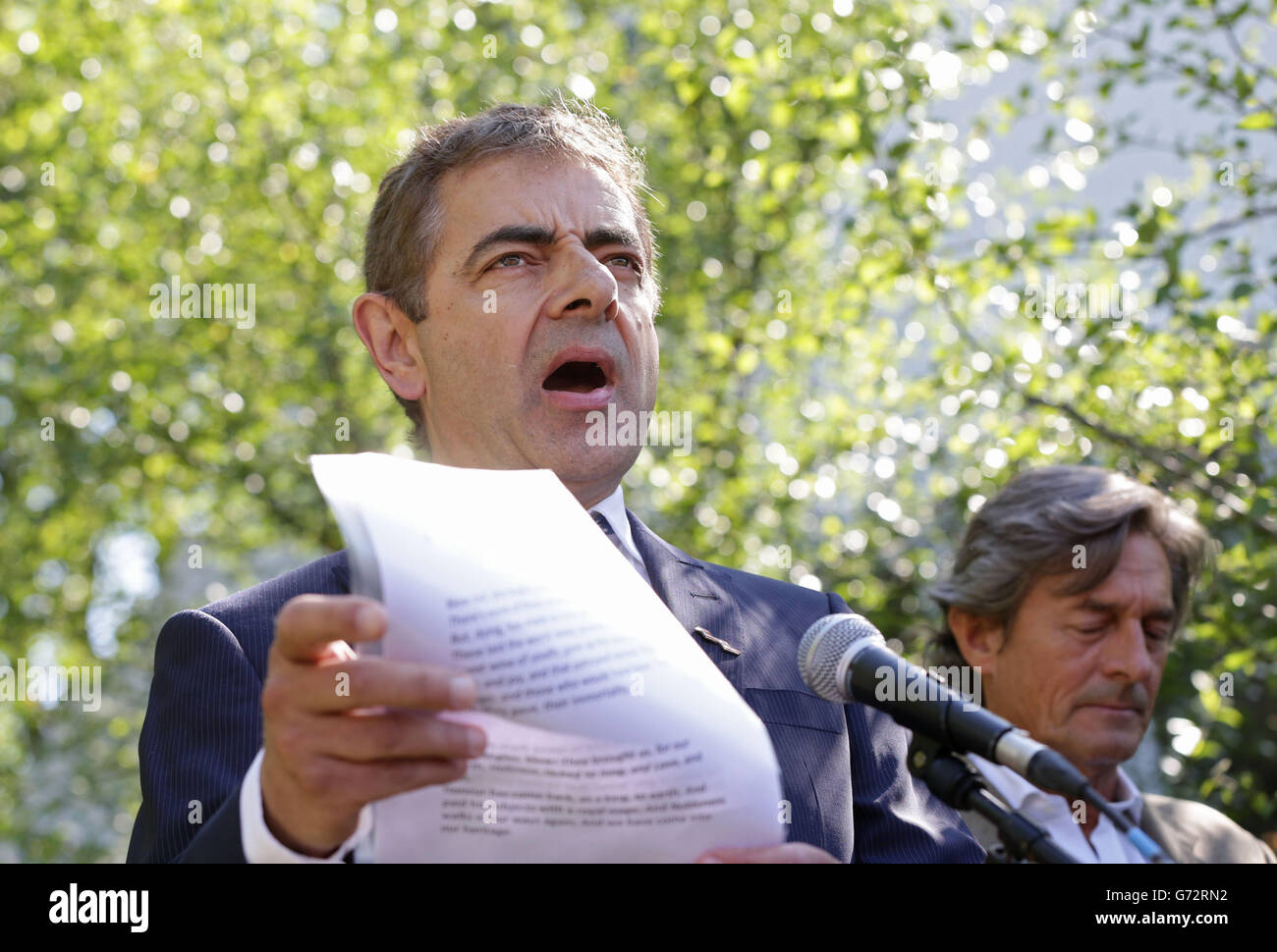 Rowan Atkinson in the No Man's Land garden, the Soldiers' Charity ...