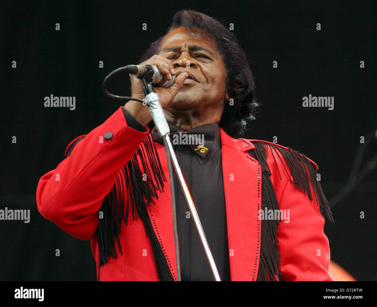 James Brown performs at the Glastonbury Festival at Worthy Farm in ...