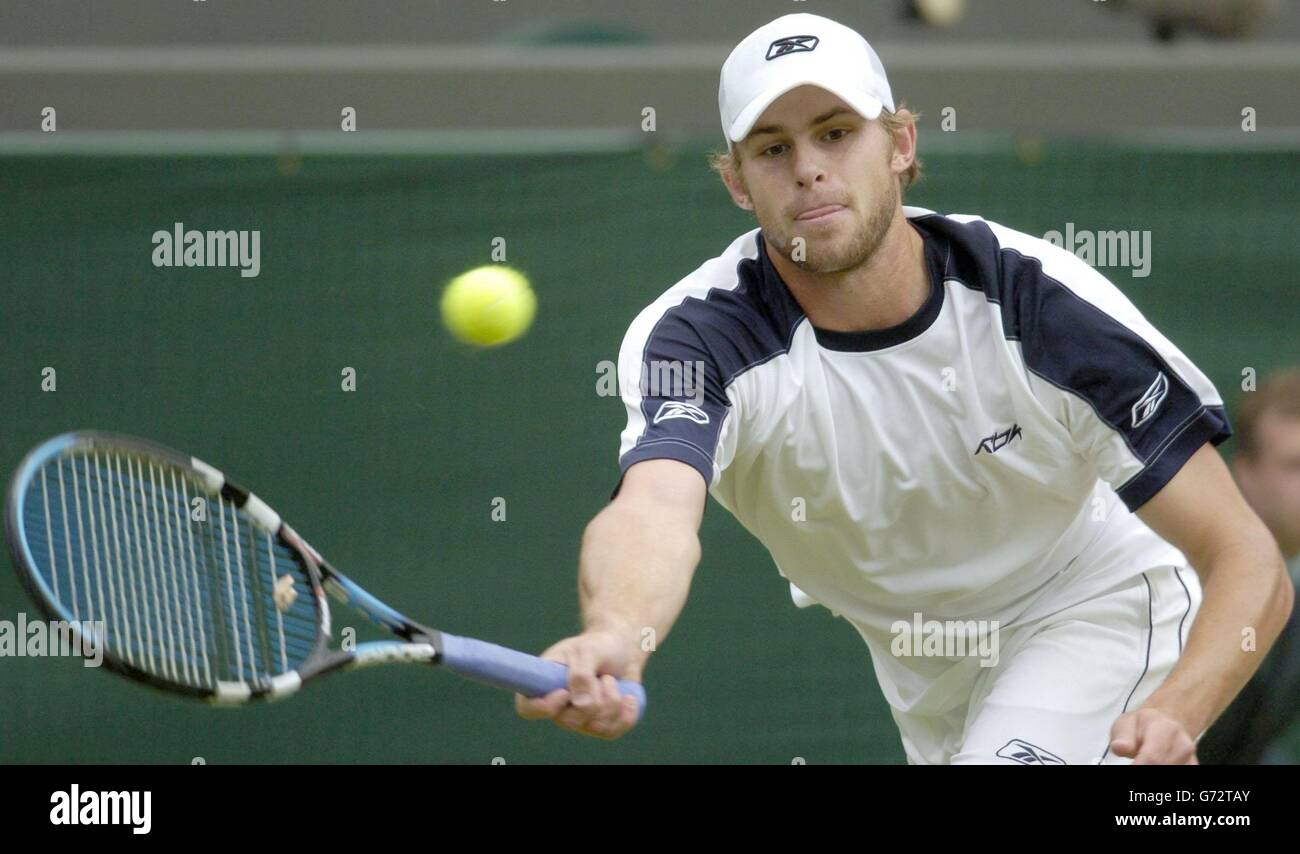 Wimbledon 2004 Andy Roddick Stock Photo - Alamy