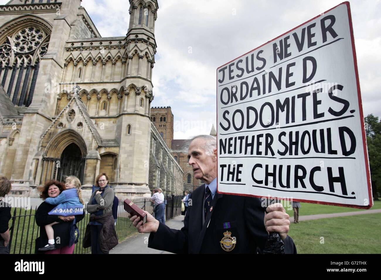 Protestor Rev David Braid, leader of Battle of Britain Christian ...