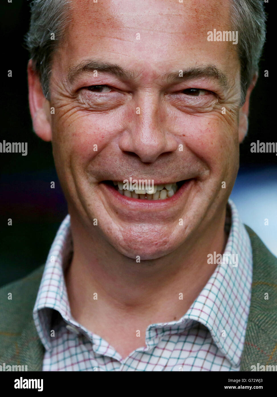 UKIP Leader Nigel Farage arrives at Cudham Church of England Primary ...