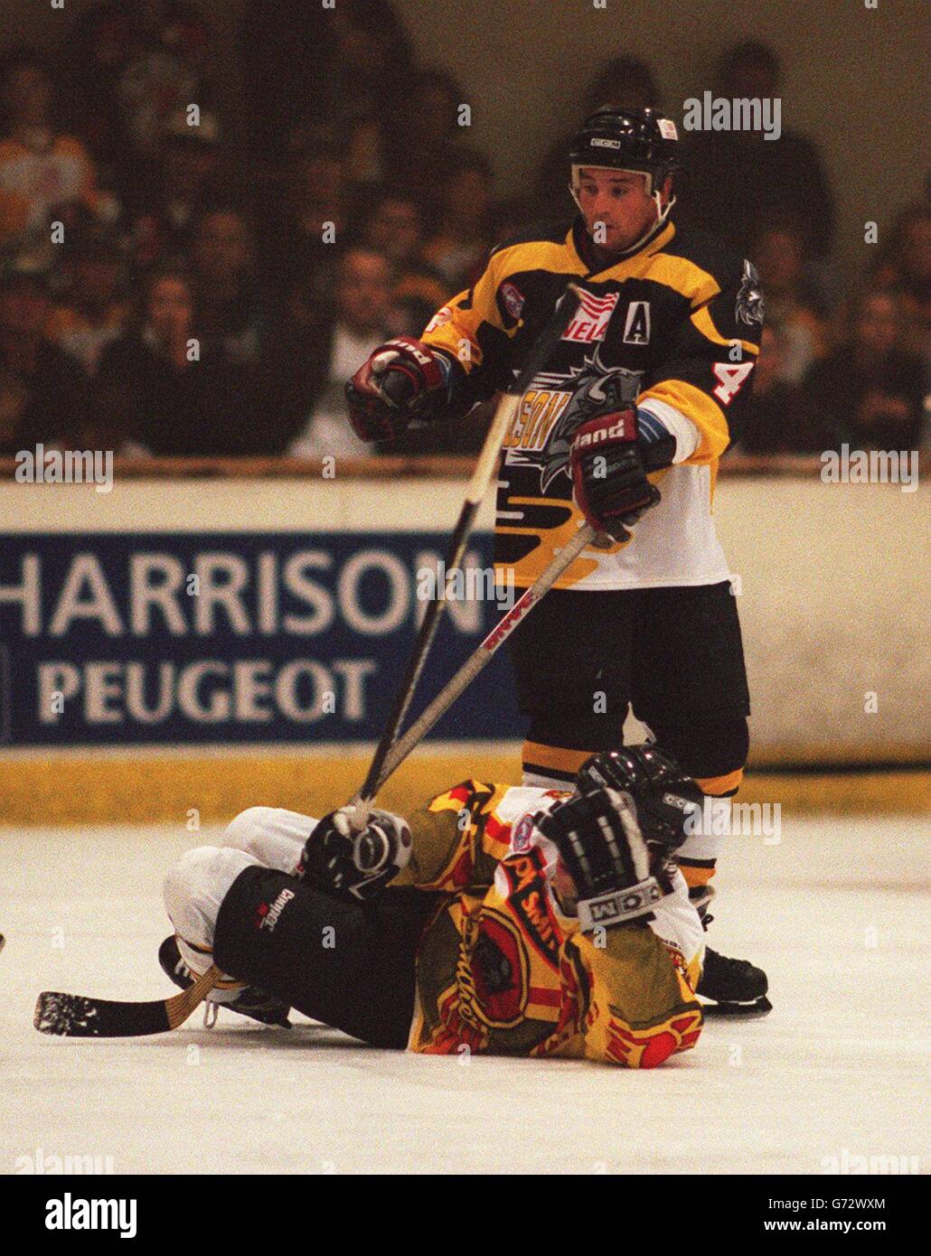 Ice Hockey - Nottingham Panthers v Basingstoke Bison. Rick Strachan ...