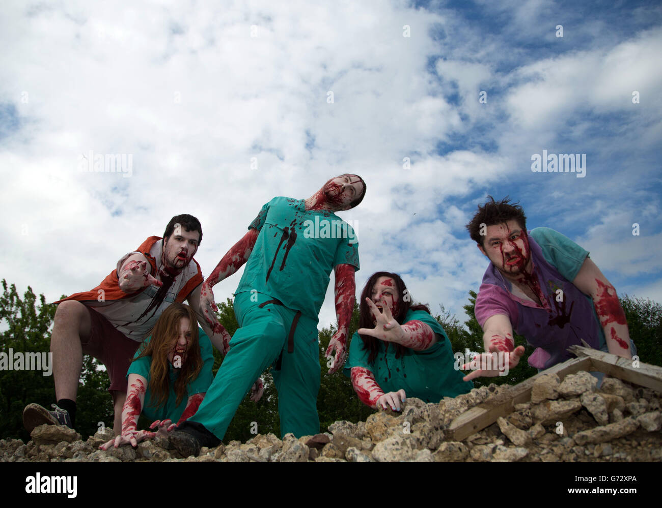 People Running From Zombies