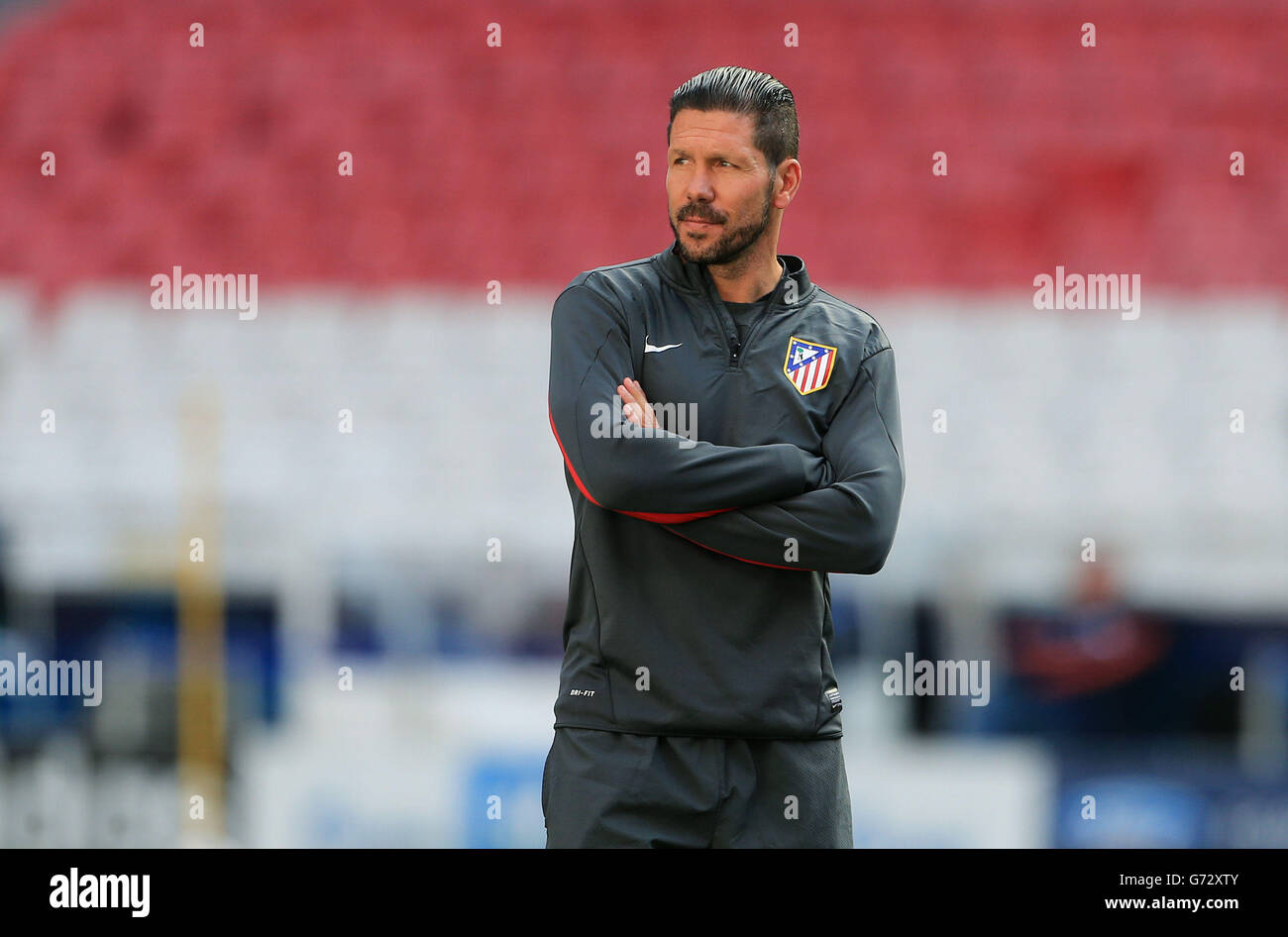 Atletico Madrid coach Diego Simeone during the training session at the ...